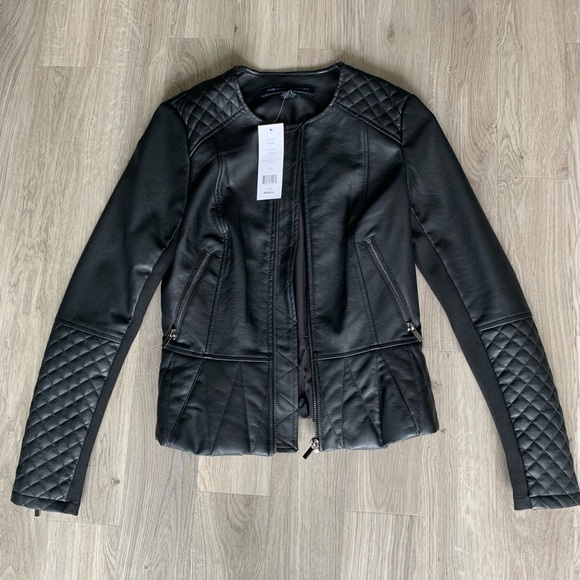 French Connection | Jackets & Coats | Quilted Faux Leather Jacket ...